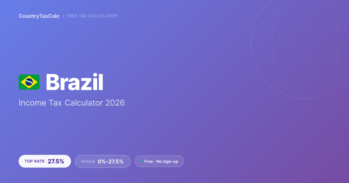 Brazil Income Tax Calculator 2026 | Tax Rates & Brackets