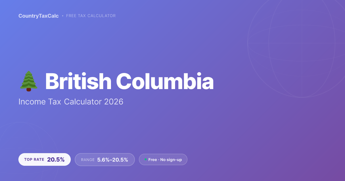 British Columbia Income Tax Calculator 2026 | Tax Rates & Brackets