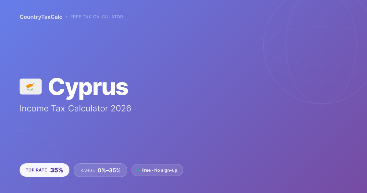 Cyprus Income Tax Calculator 2026 | Tax Rates & Brackets