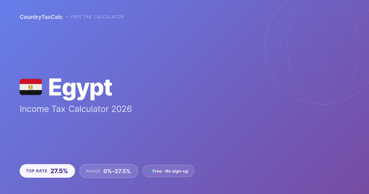 Egypt Income Tax Calculator 2026 | Egyptian Tax Authority Calculator