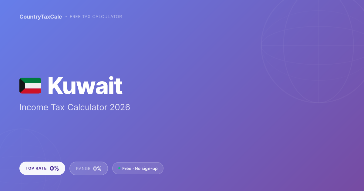 Kuwait Income Tax Calculator 2026 | Tax Rates & Brackets