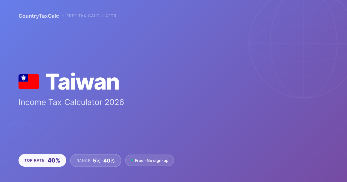 Taiwan Income Tax Calculator 2026 | Individual Tax Rates & Brackets