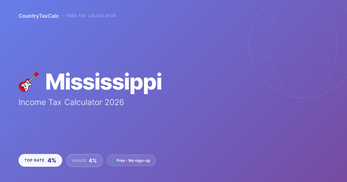 Mississippi Income Tax Calculator 2026 | 4% Flat Tax (Reform Complete)