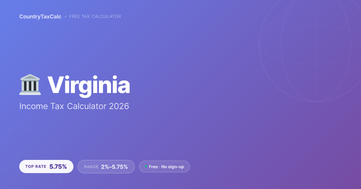 Virginia Tax Calculator 2026: 5.75% Top Rate at $17K (NoVA: Save $2,233 ...
